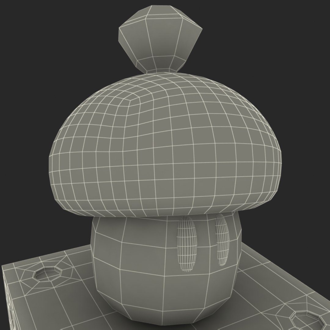 3d super mario acorn block model