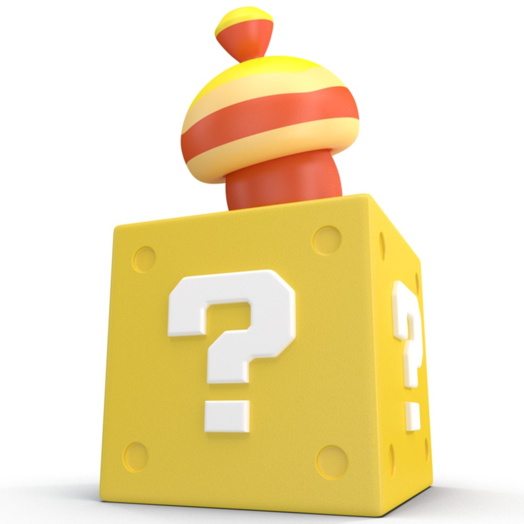 3d Super Mario Acorn Block Model