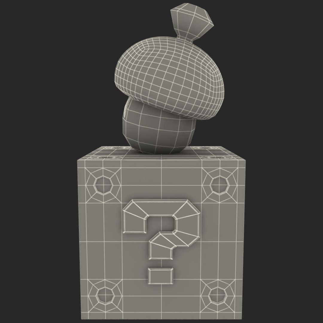 3d super mario acorn block model