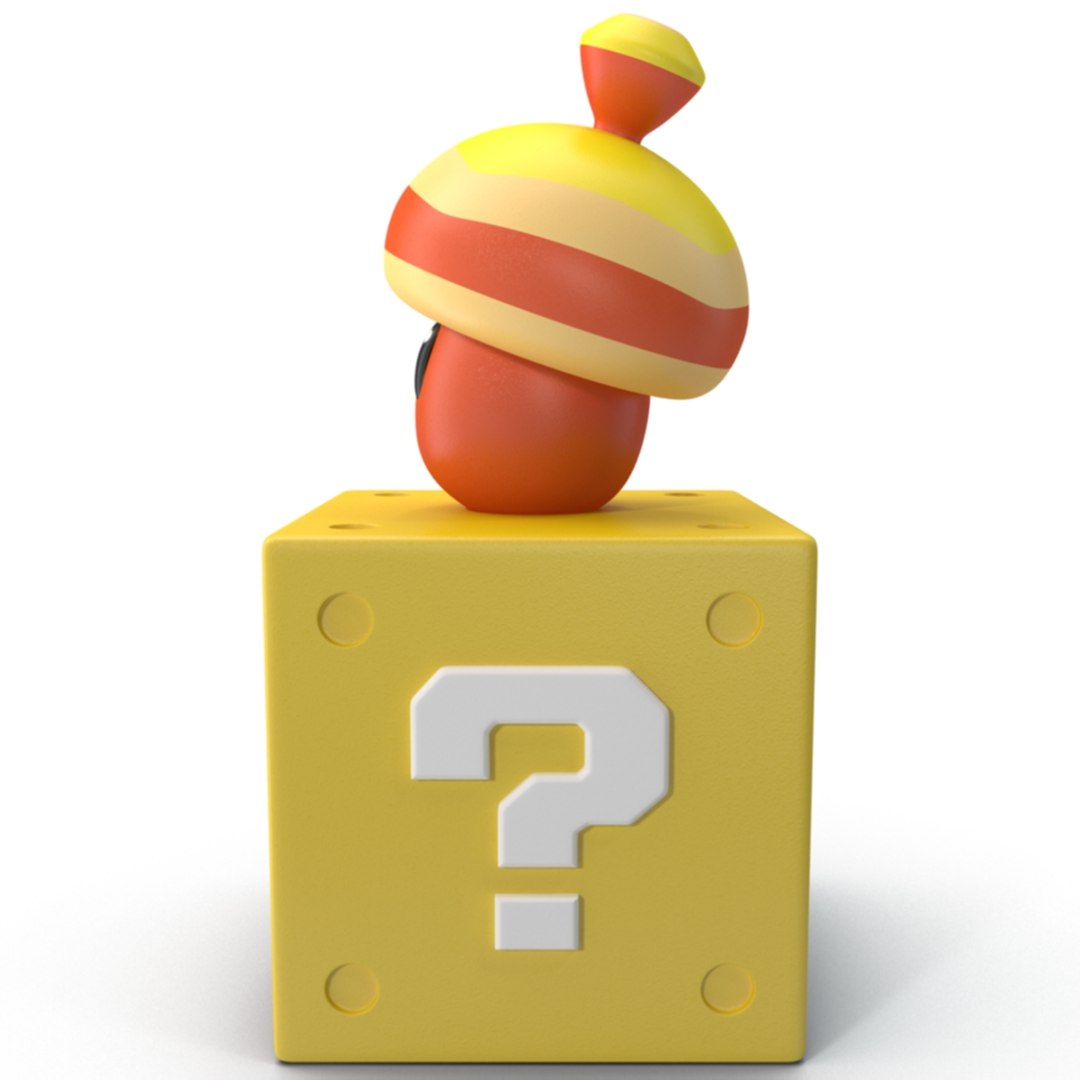 3d Super Mario Acorn Block Model