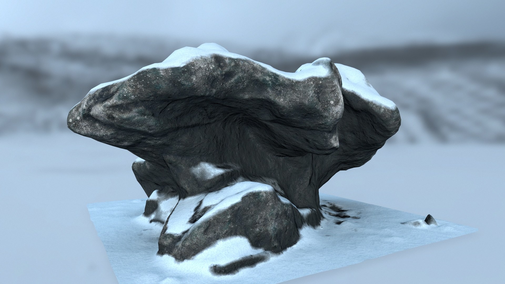 3D Rock Snow - TurboSquid 1372136