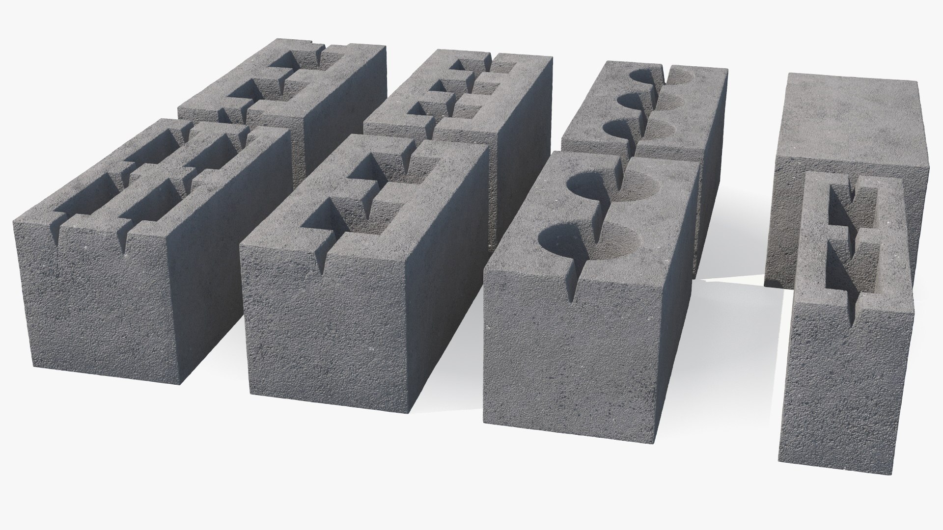 3D Concrete Bricks Model - TurboSquid 2349690