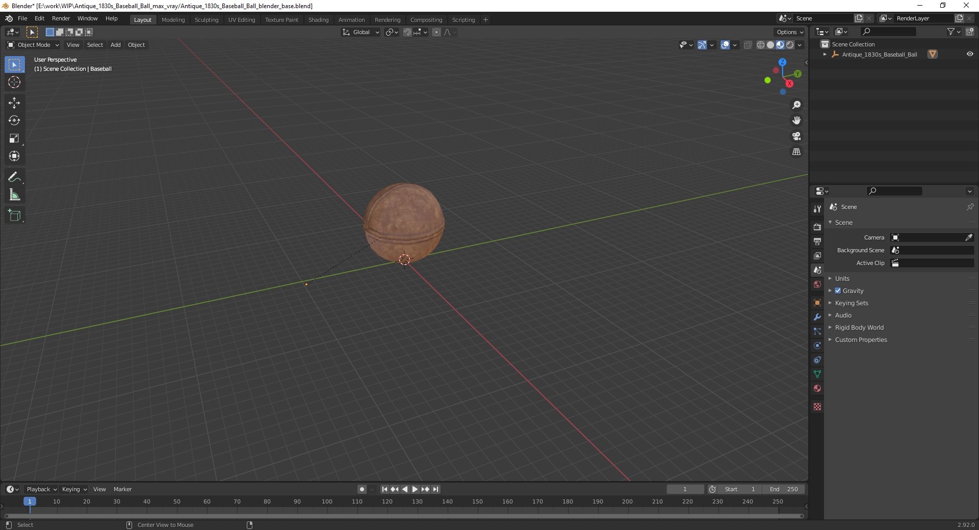 Antique 1830s Baseball Ball 3D Model - TurboSquid 2070507