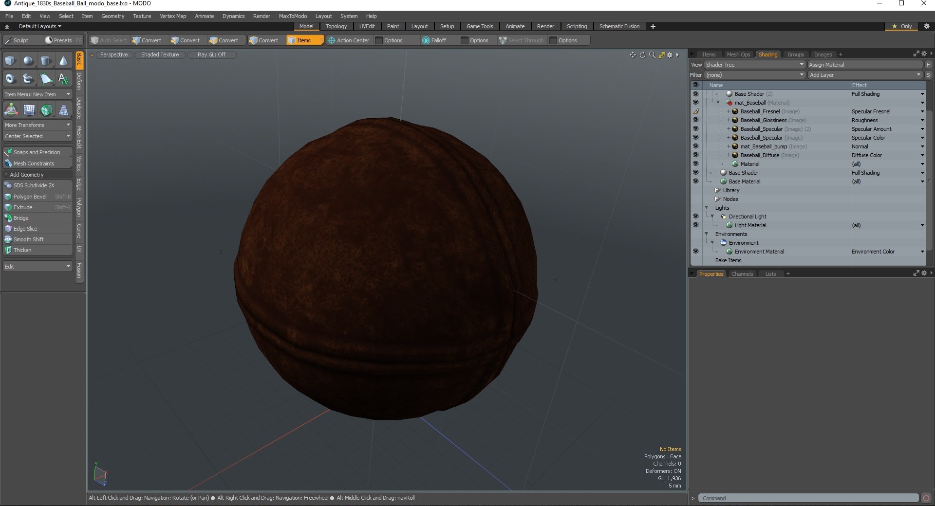 Antique 1830s Baseball Ball 3D Model - TurboSquid 2070507