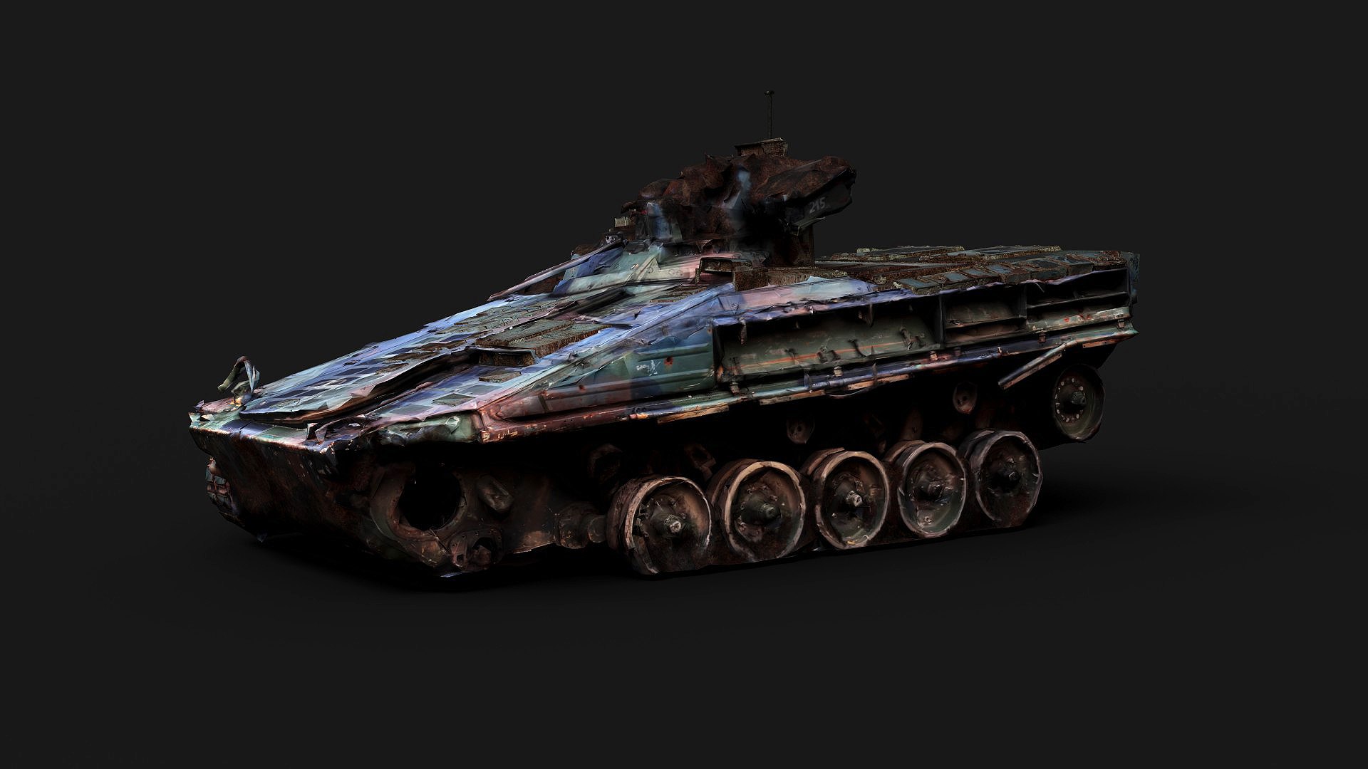 3D Model War Destroyed Marder Vehicle Wreck PBR Photogrammetry ...