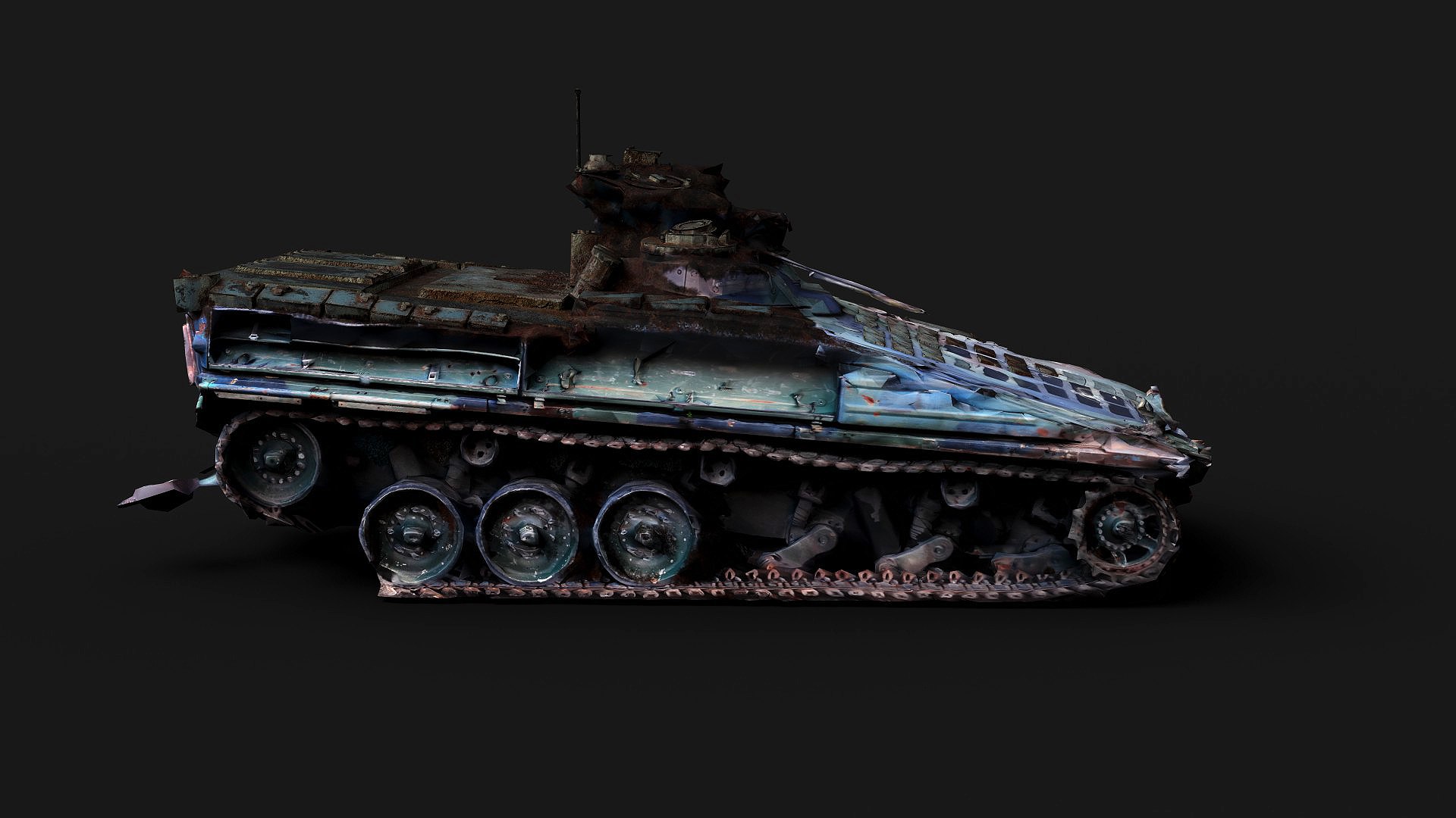 3D Model War Destroyed Marder Vehicle Wreck PBR Photogrammetry ...