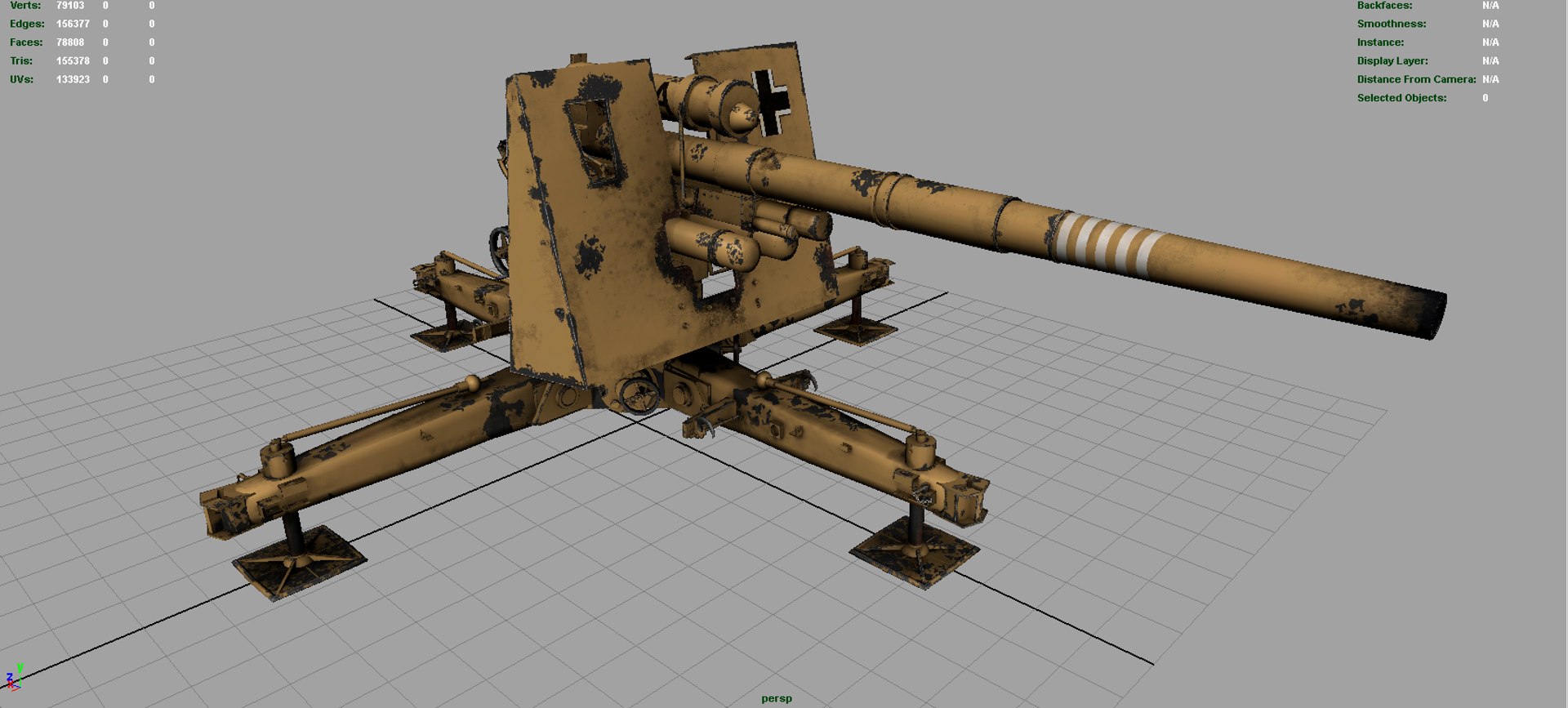 German Flak 36 88mm 3D - TurboSquid 1317153