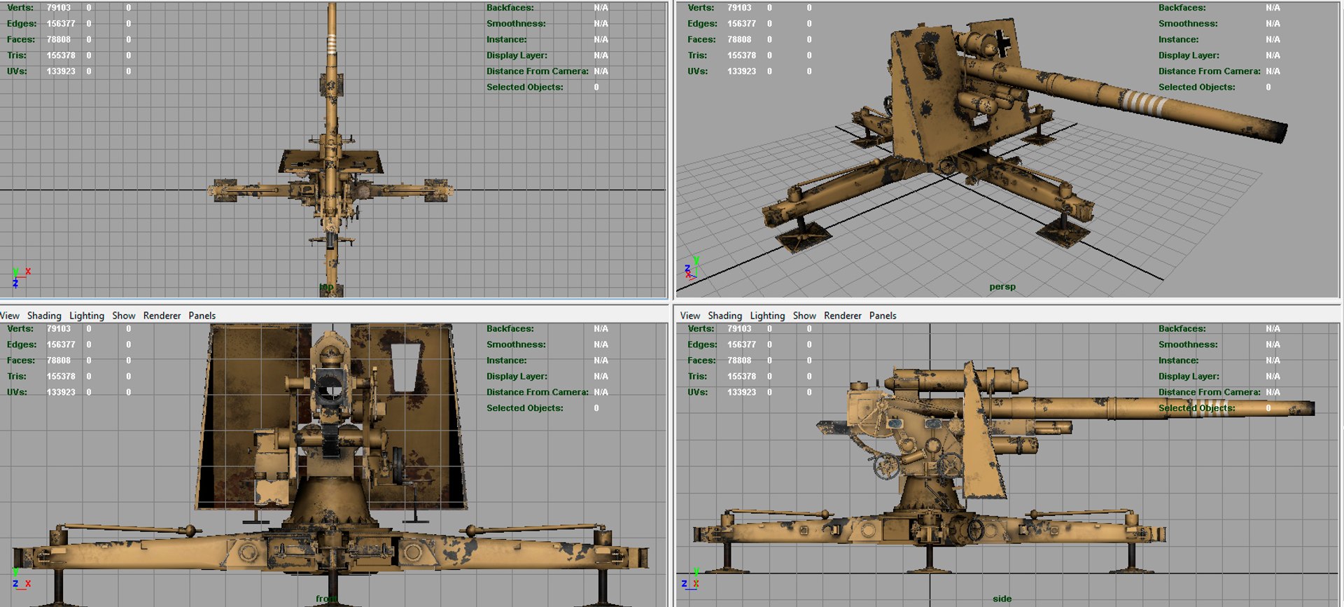 German Flak 36 88mm 3D - TurboSquid 1317153