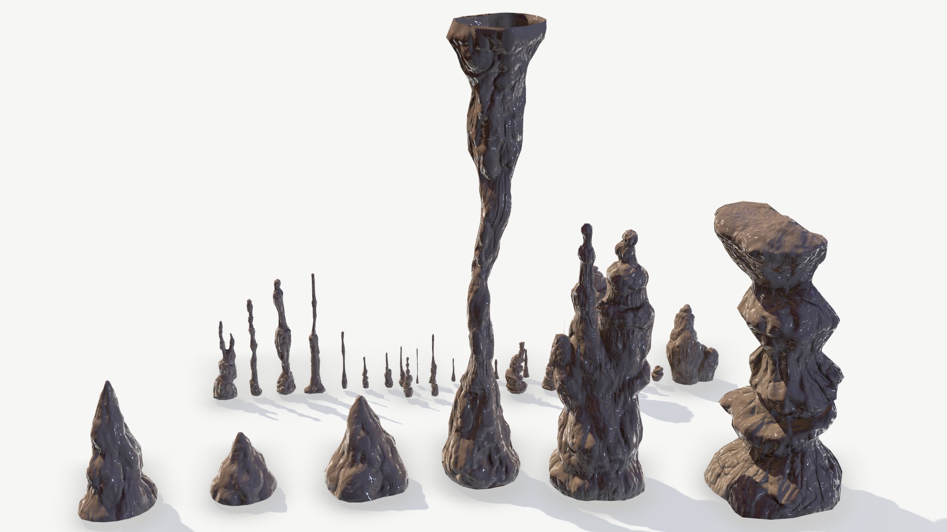 3d Set Stalagmites Model