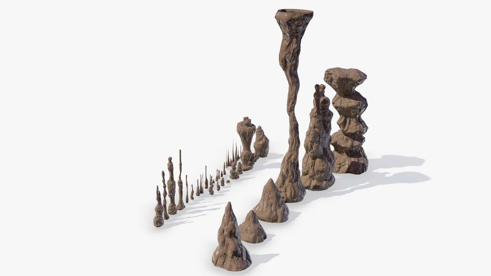 3d Set Stalagmites Model