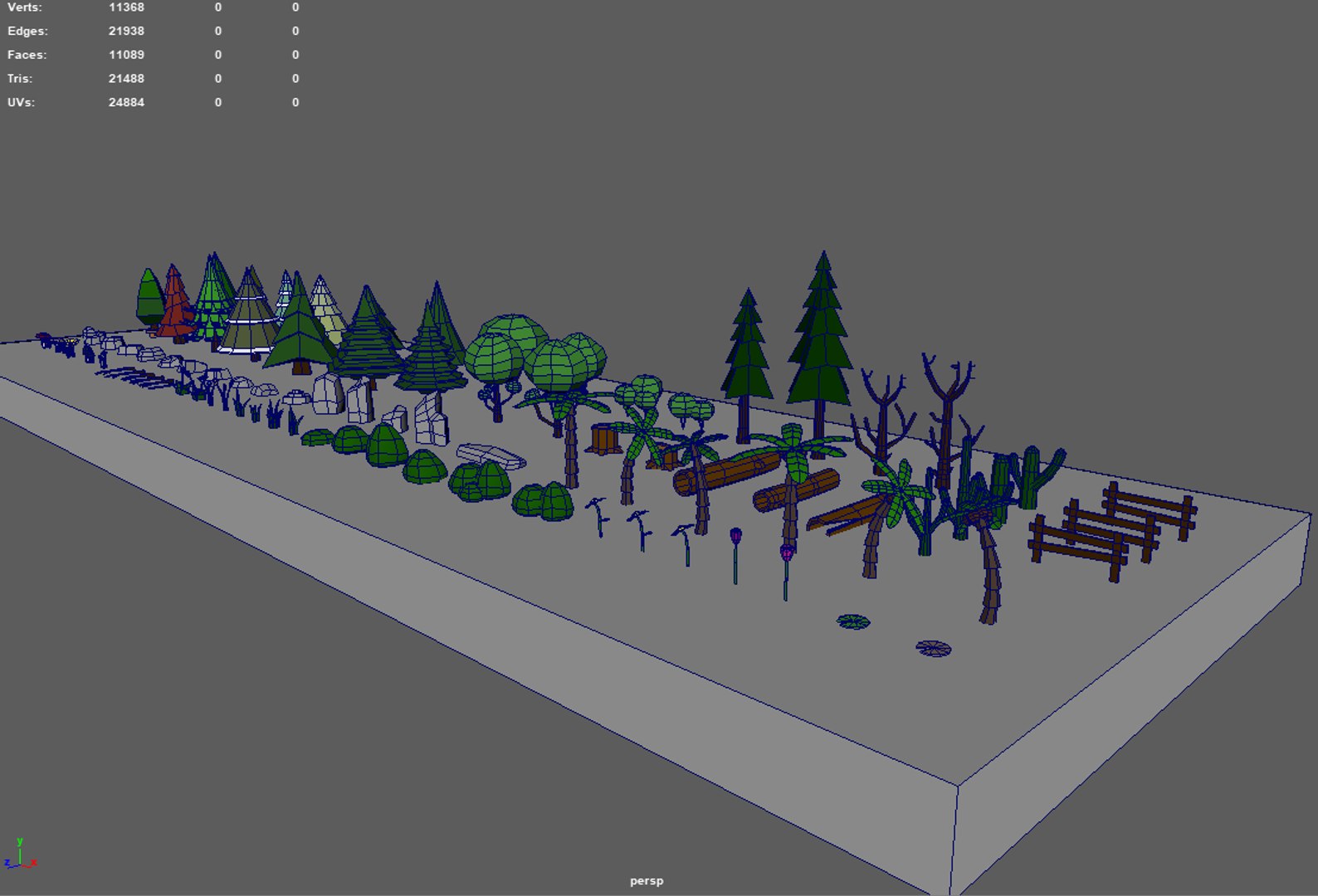 Forest Pack Trees Rocks 3D Model - TurboSquid 1632940
