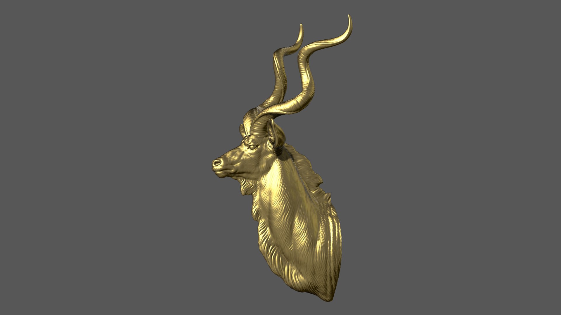 3D Greater Kudu Antelope Bust Model - TurboSquid 2326758