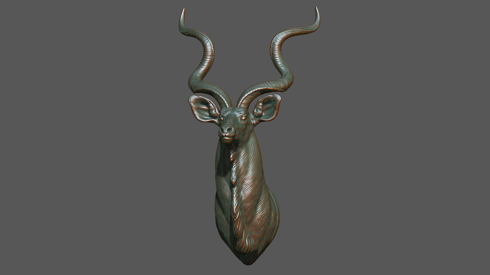 3D Greater Kudu Antelope Bust Model - TurboSquid 2326758