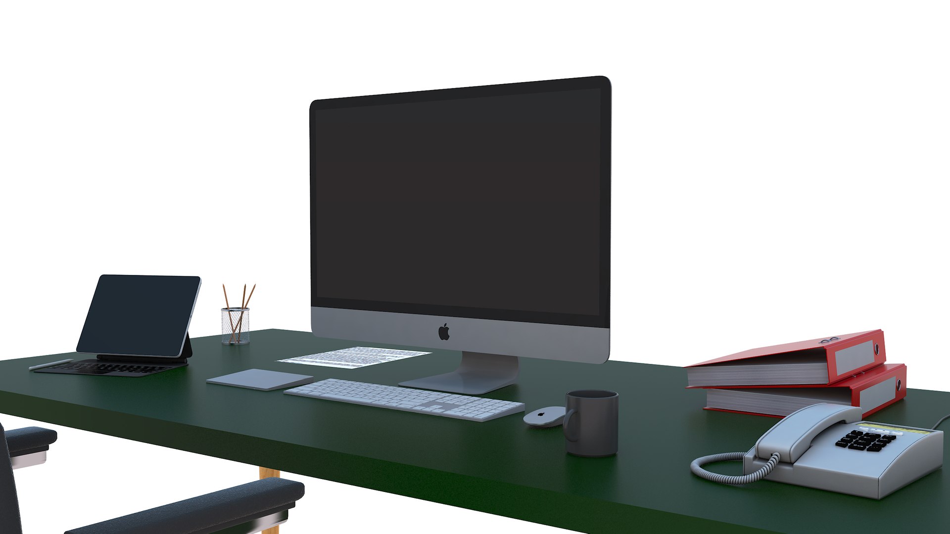 3D Apple IMac Workstation Desk - Green Model - TurboSquid 1907254