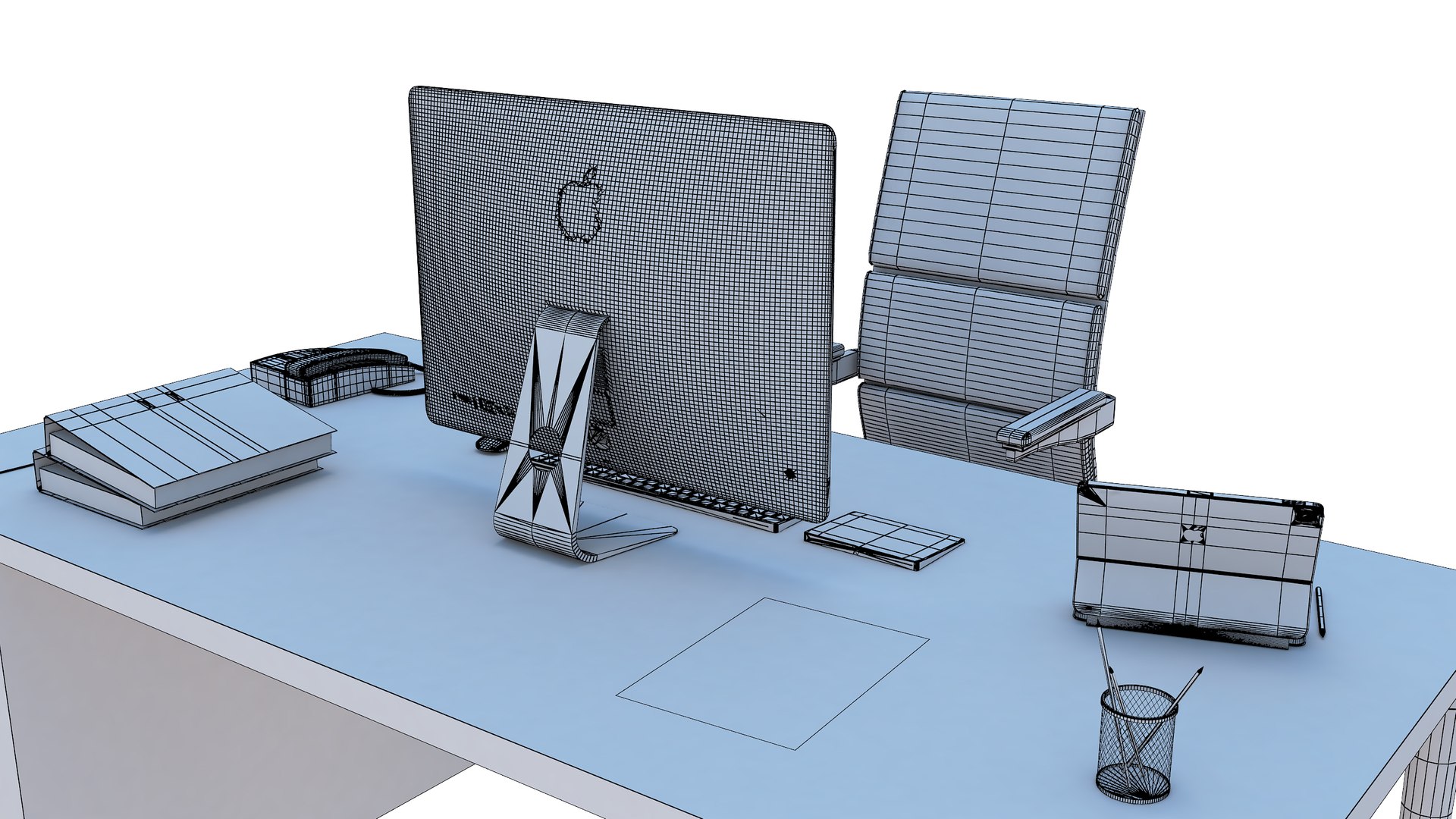 3D Apple IMac Workstation Desk - Green Model - TurboSquid 1907254