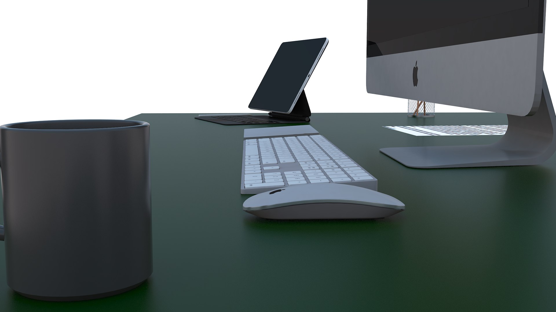 3D Apple IMac Workstation Desk - Green Model - TurboSquid 1907254