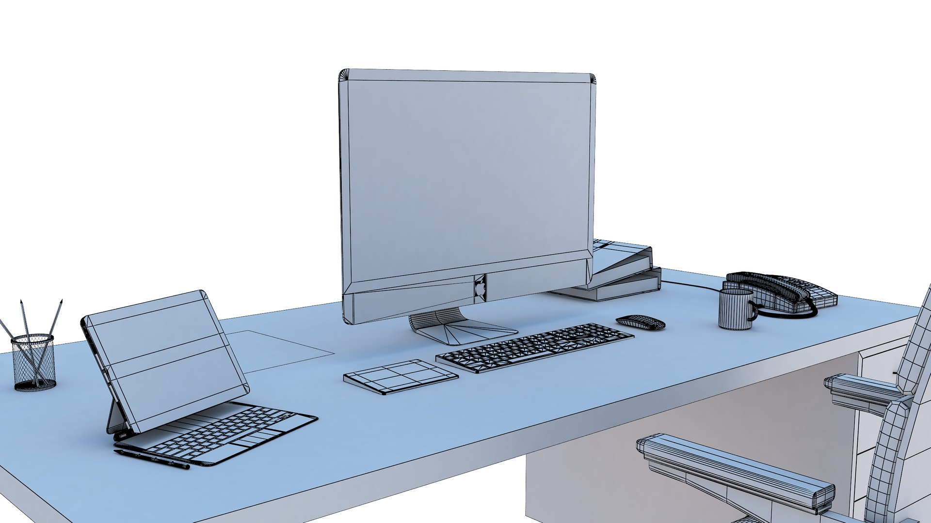 3D Apple IMac Workstation Desk - Green Model - TurboSquid 1907254