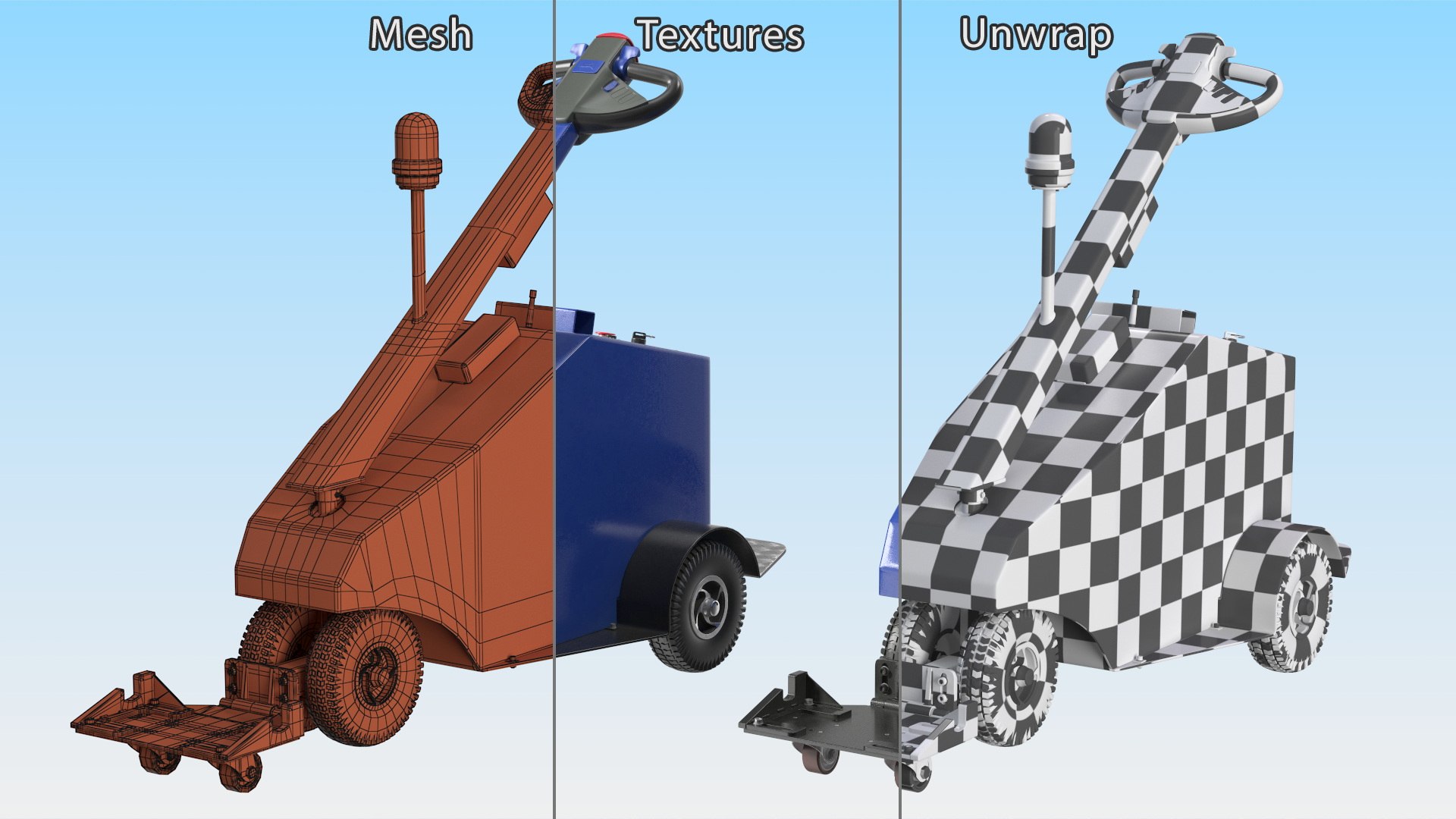 3D Electric Trolley Mover Blue - TurboSquid 2095461