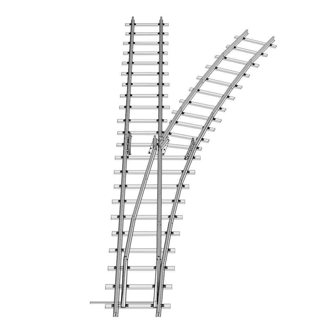 Railroad Line Switch 3d Model
