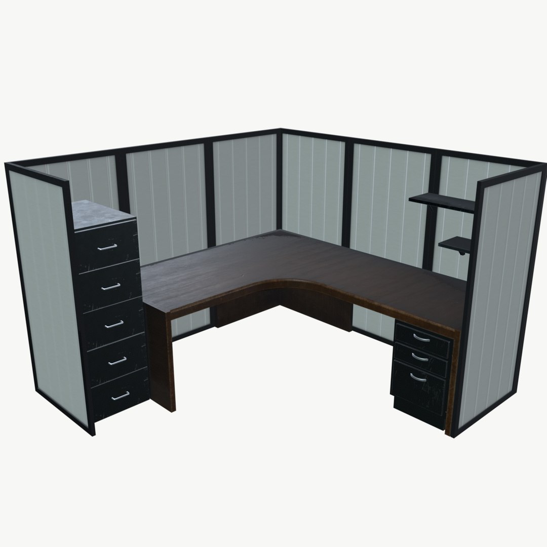 Office Desk 3D Model - TurboSquid 2335639
