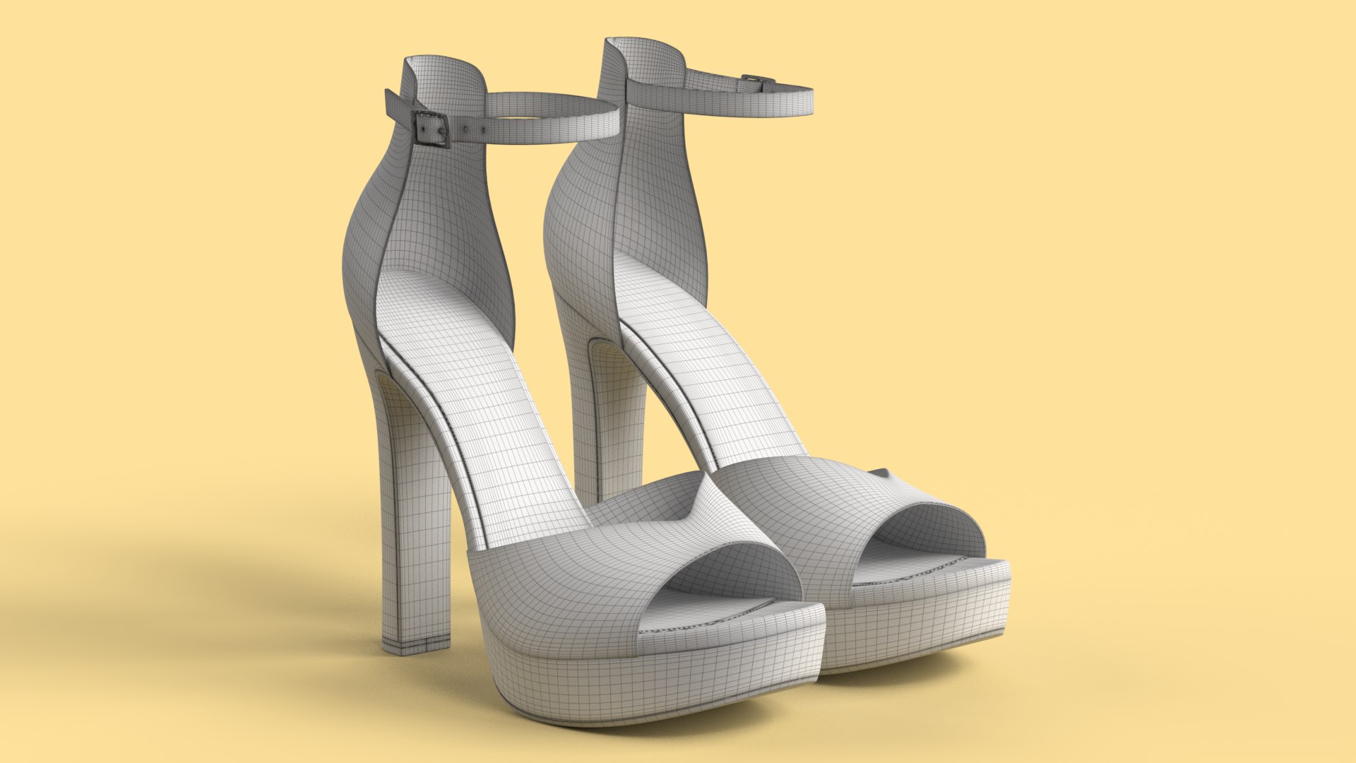 3D Model Unbranded Sandal 01 Women Platform Sandal Gold - TurboSquid ...