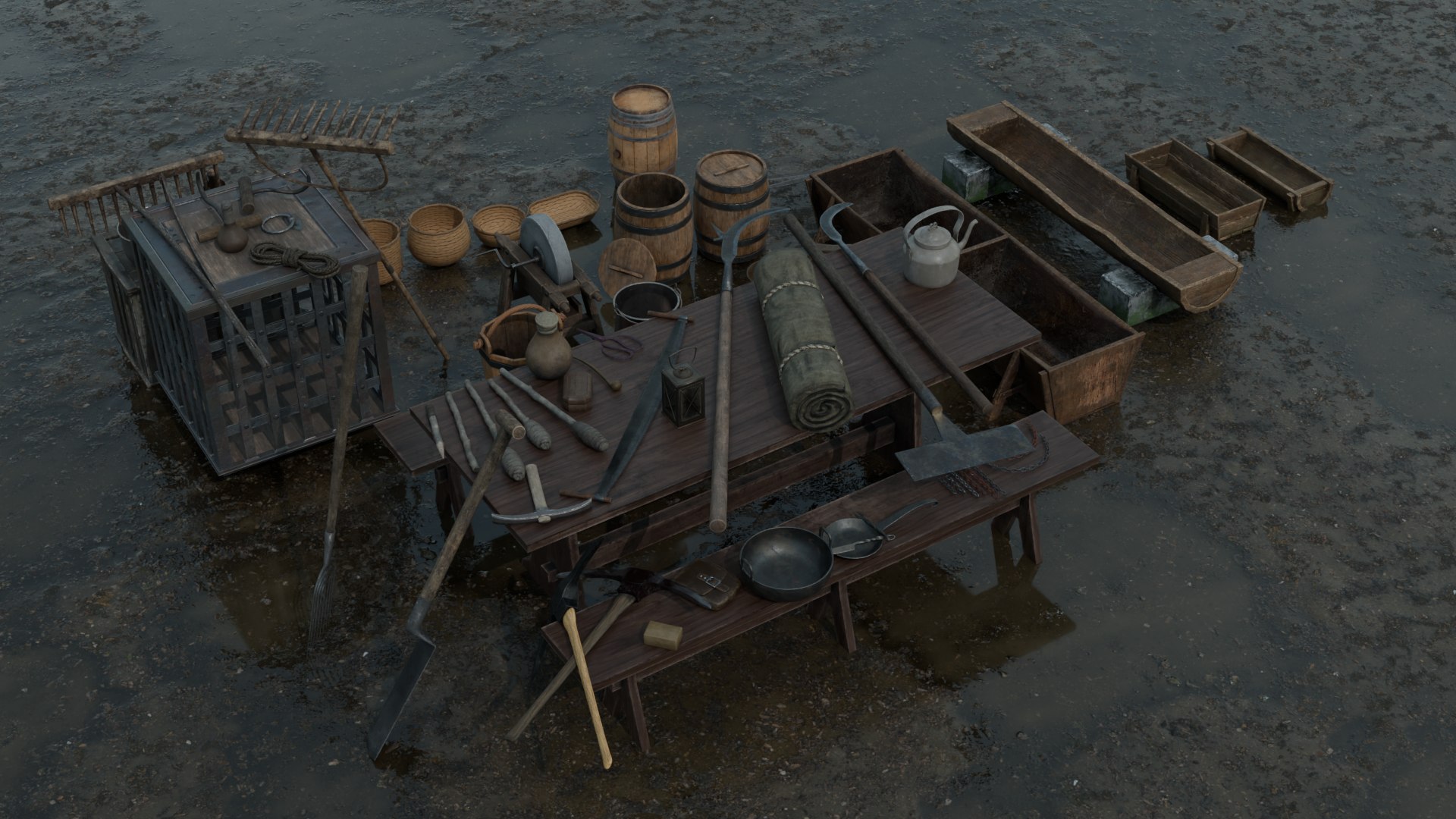 50 Medieval Props Pack PBR Low-poly 3D - TurboSquid 2401433