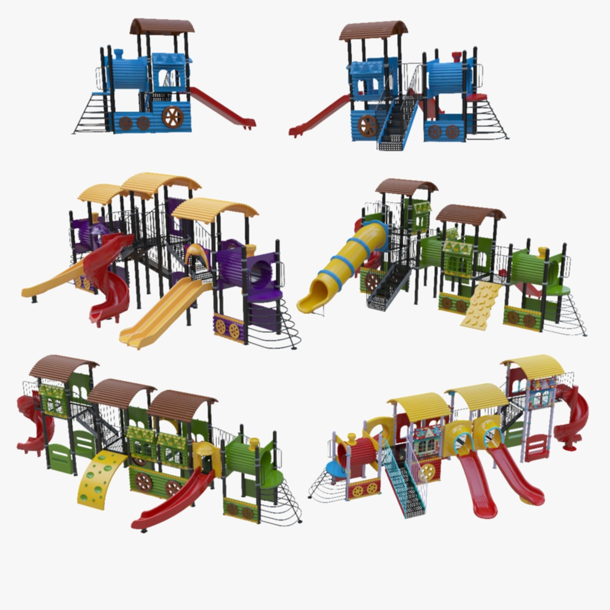3D модель Train Style Playground Pack 3D Model Collection - TurboSquid ...