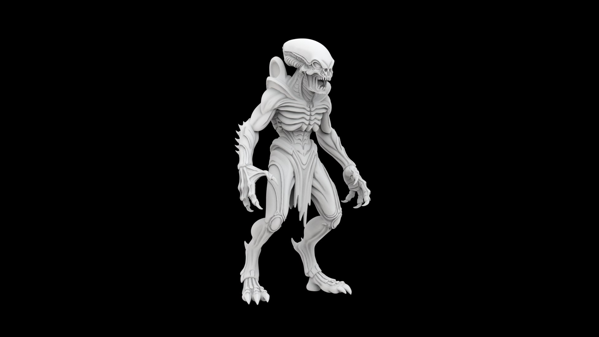 3D Alien Monster 3D Print Model Sci-Fi Extraterrestrial Creature Model ...