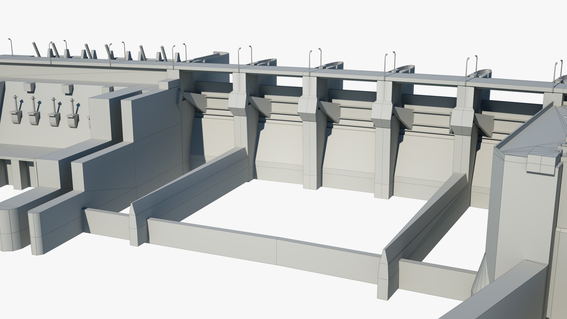 River dam lock 3 3D model - TurboSquid 1450241