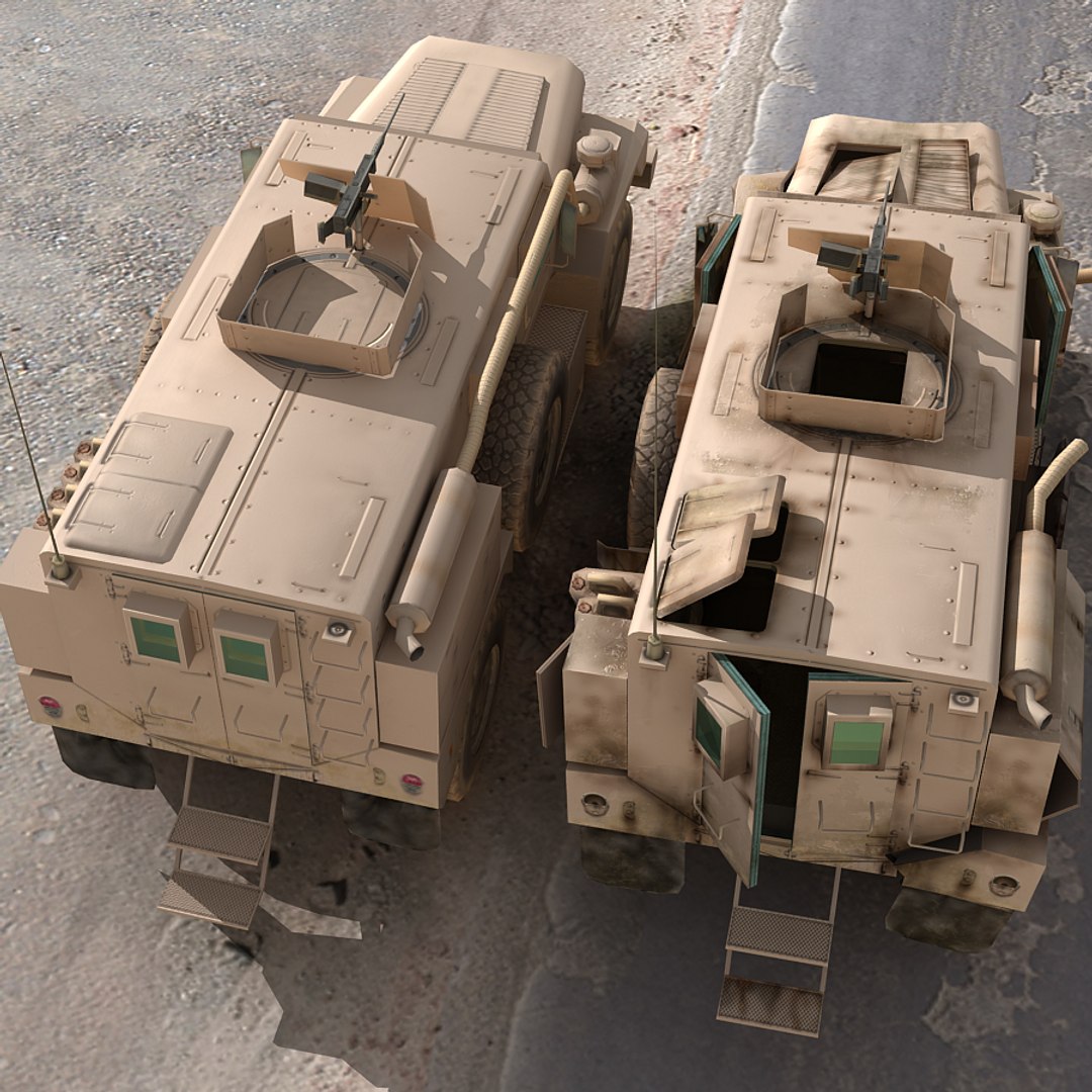 3d mrap damaged arab model