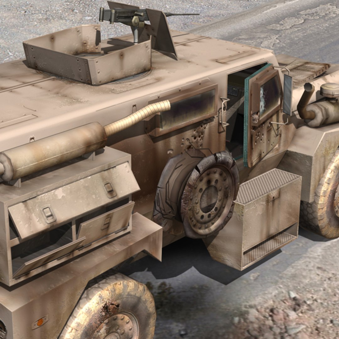 3d mrap damaged arab model