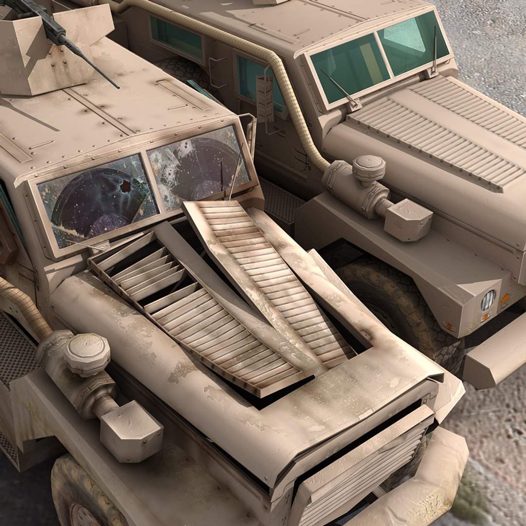 3d mrap damaged arab model