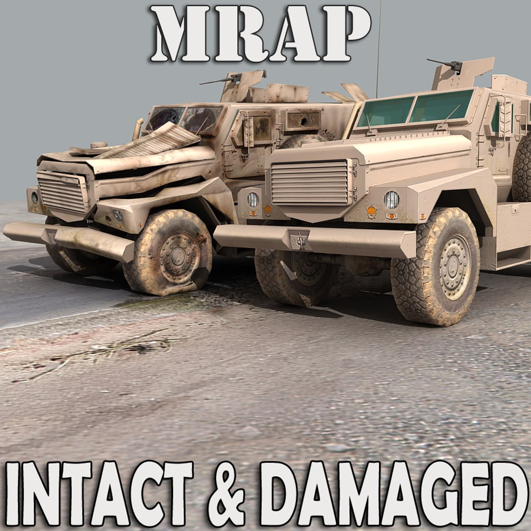 3d mrap damaged arab model