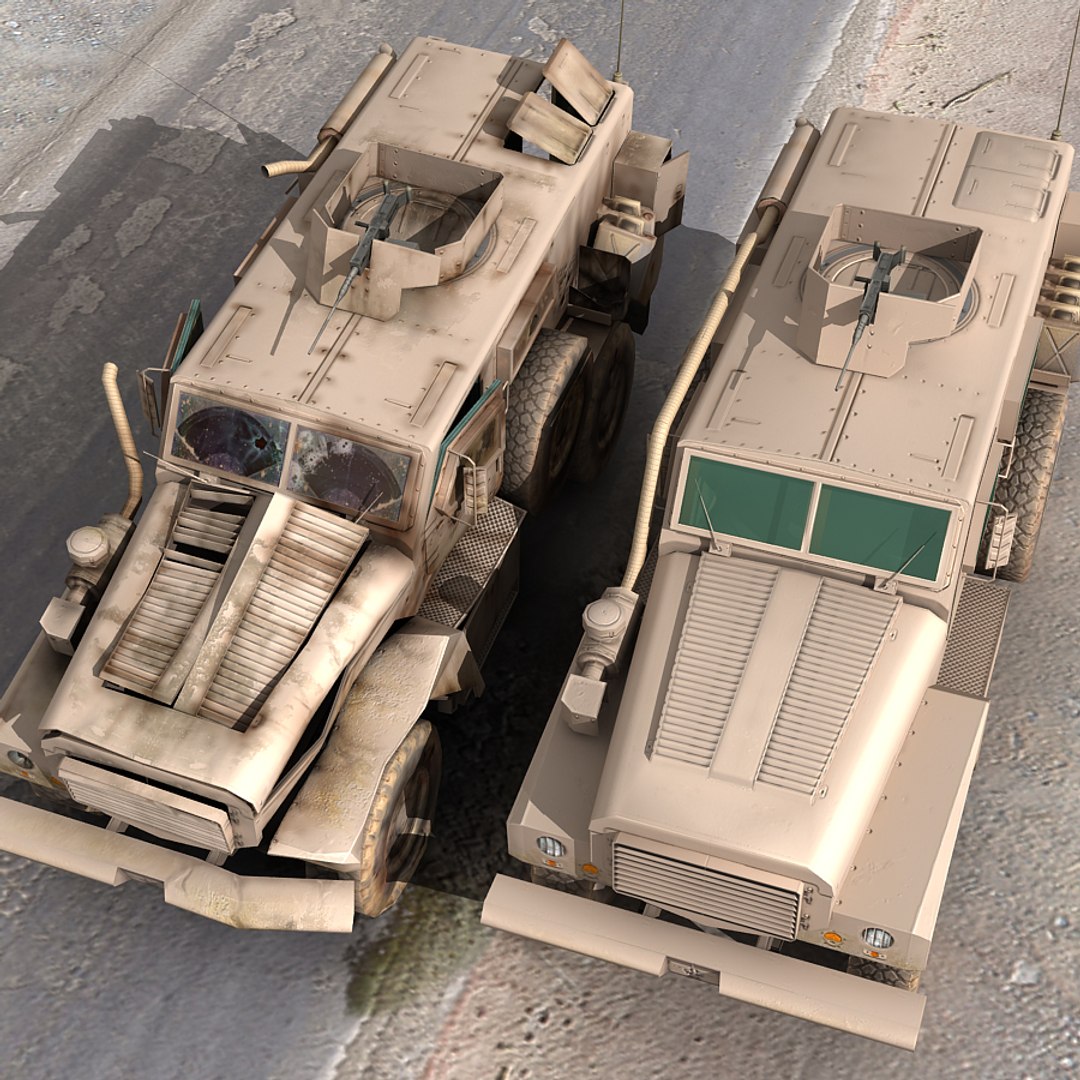 3d mrap damaged arab model
