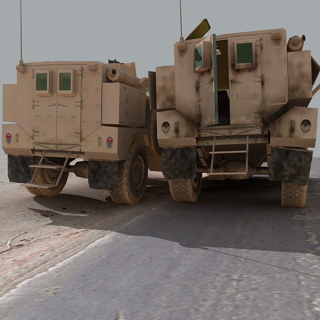 3d mrap damaged arab model