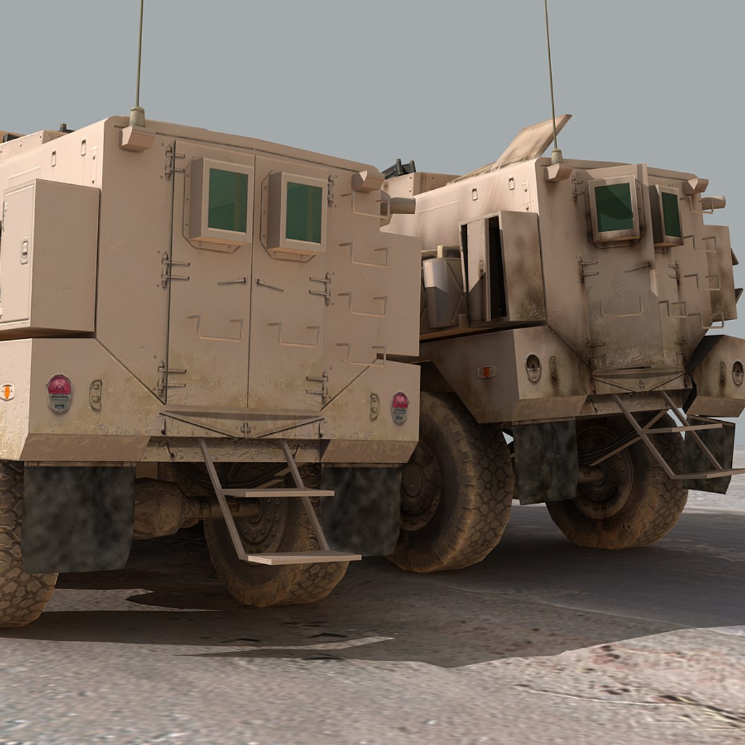 3d mrap damaged arab model