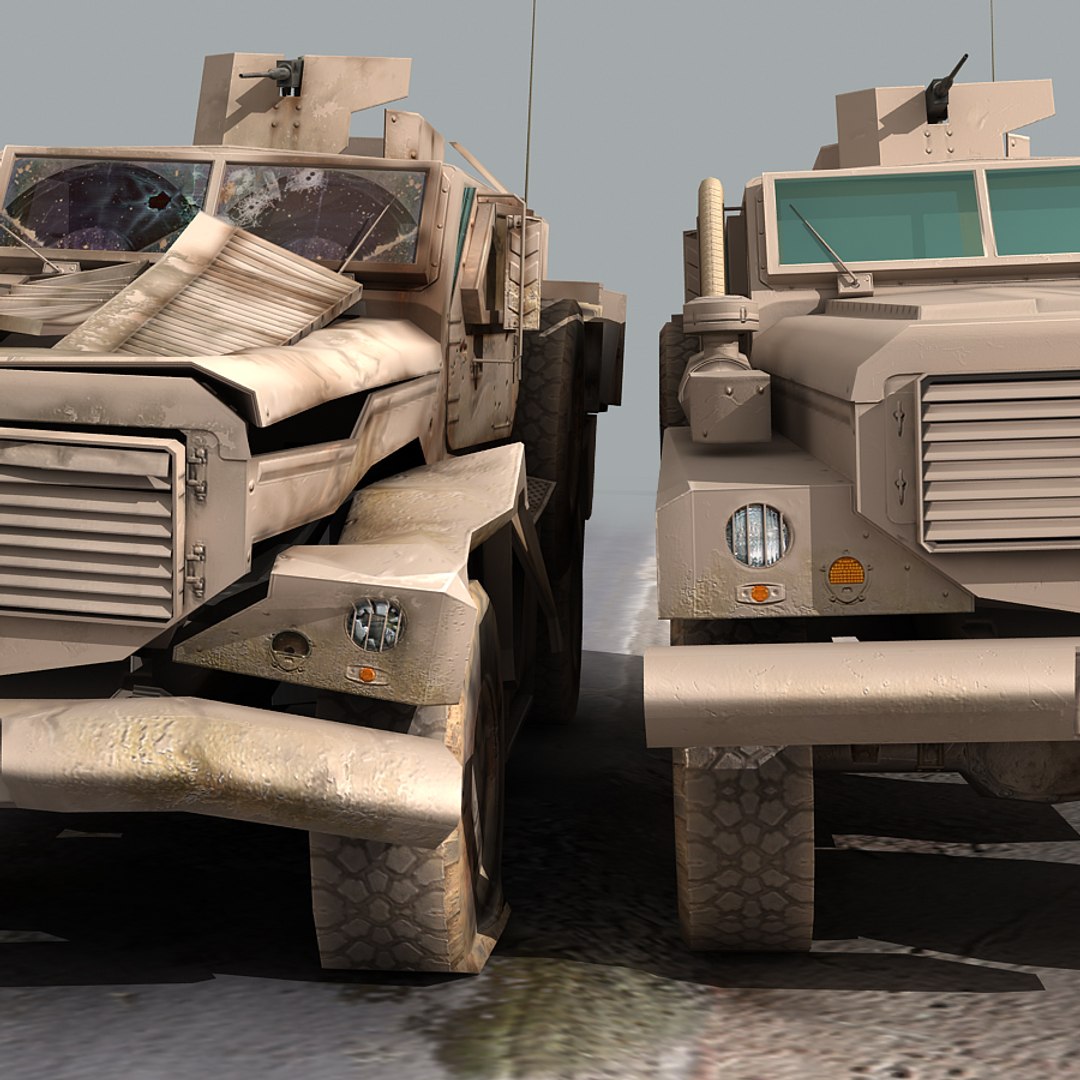 3d mrap damaged arab model