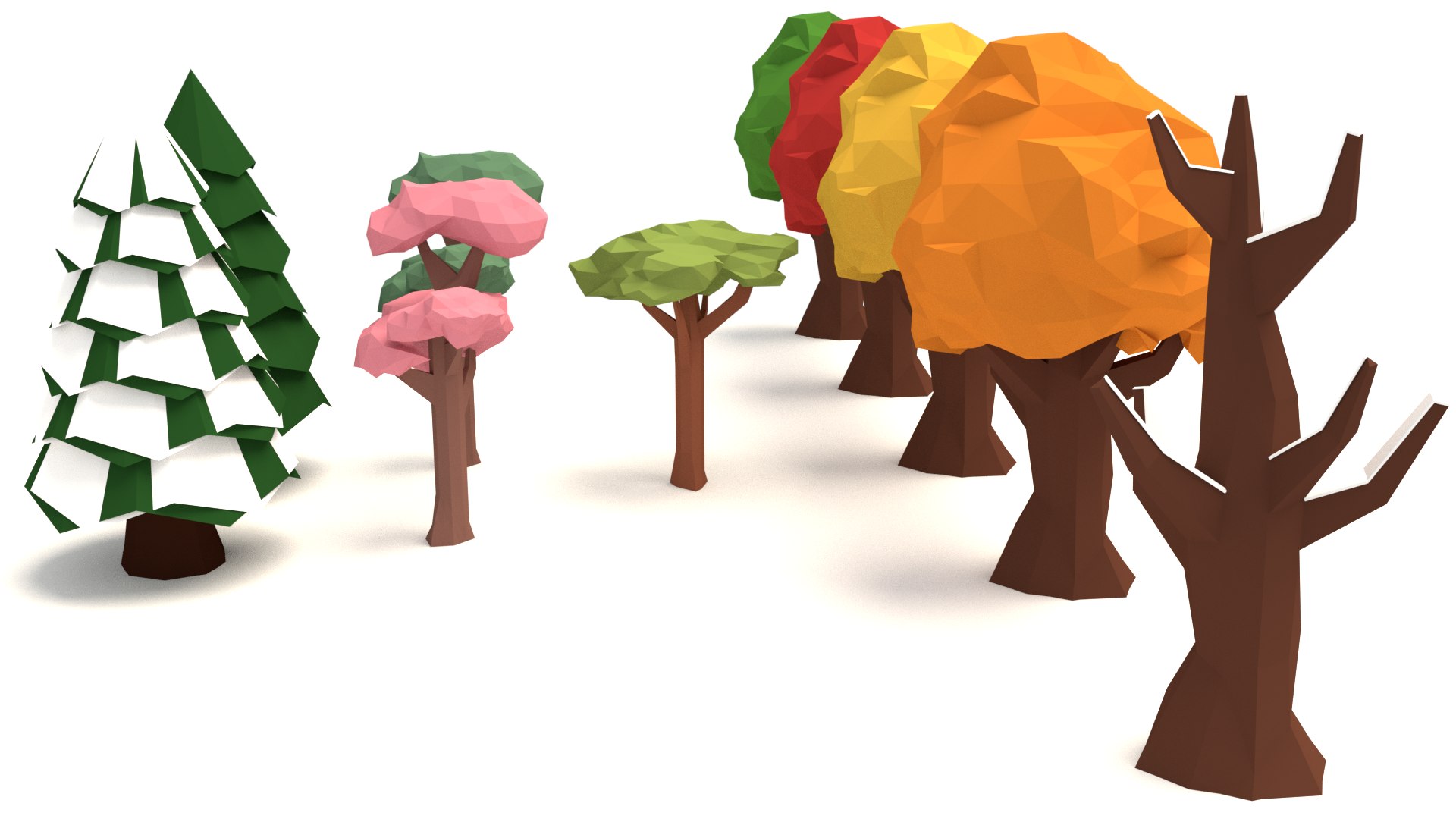 3d model tree pack variations