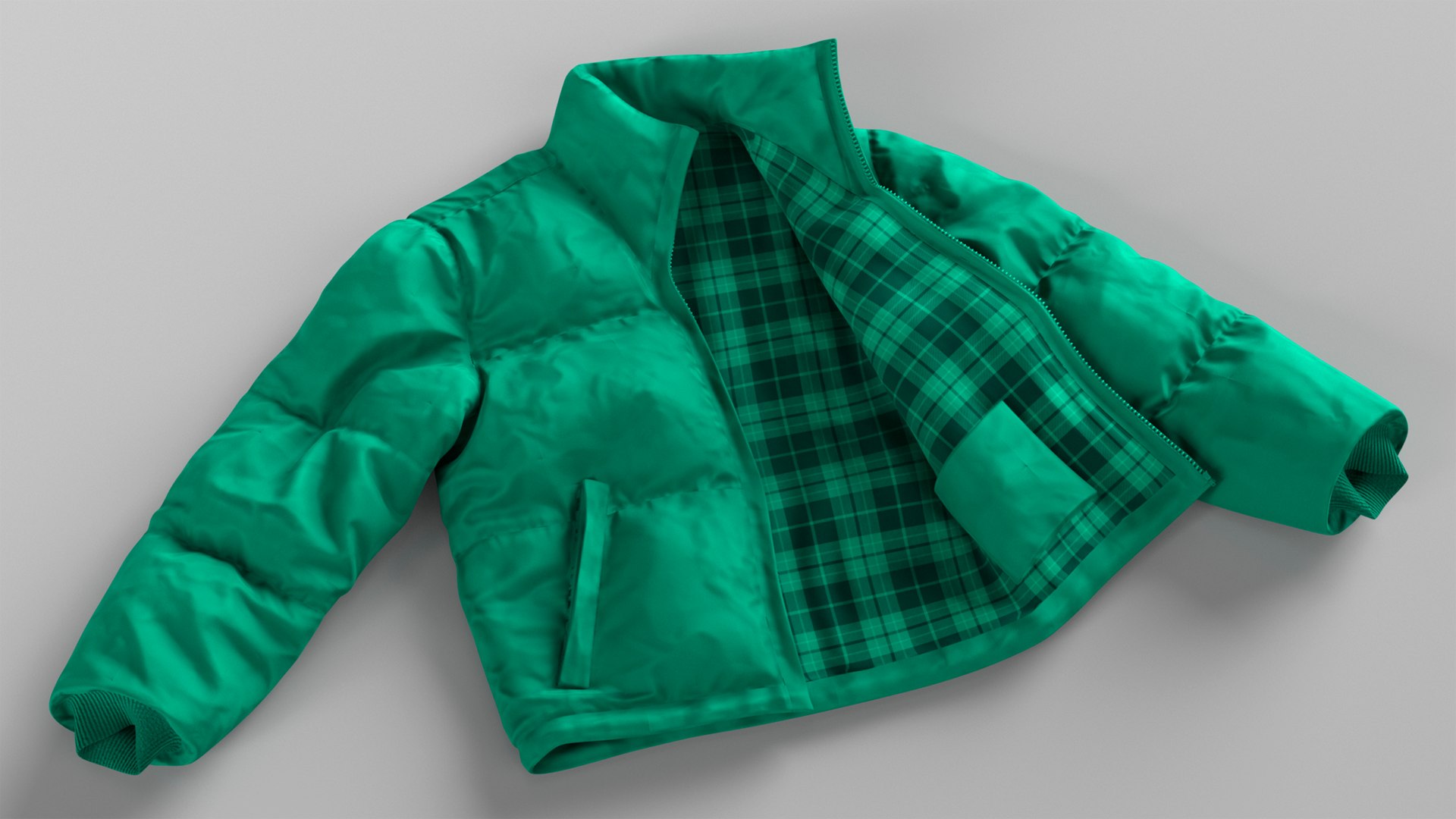 3D Green Mens Down Jacket Laying - TurboSquid 2239277