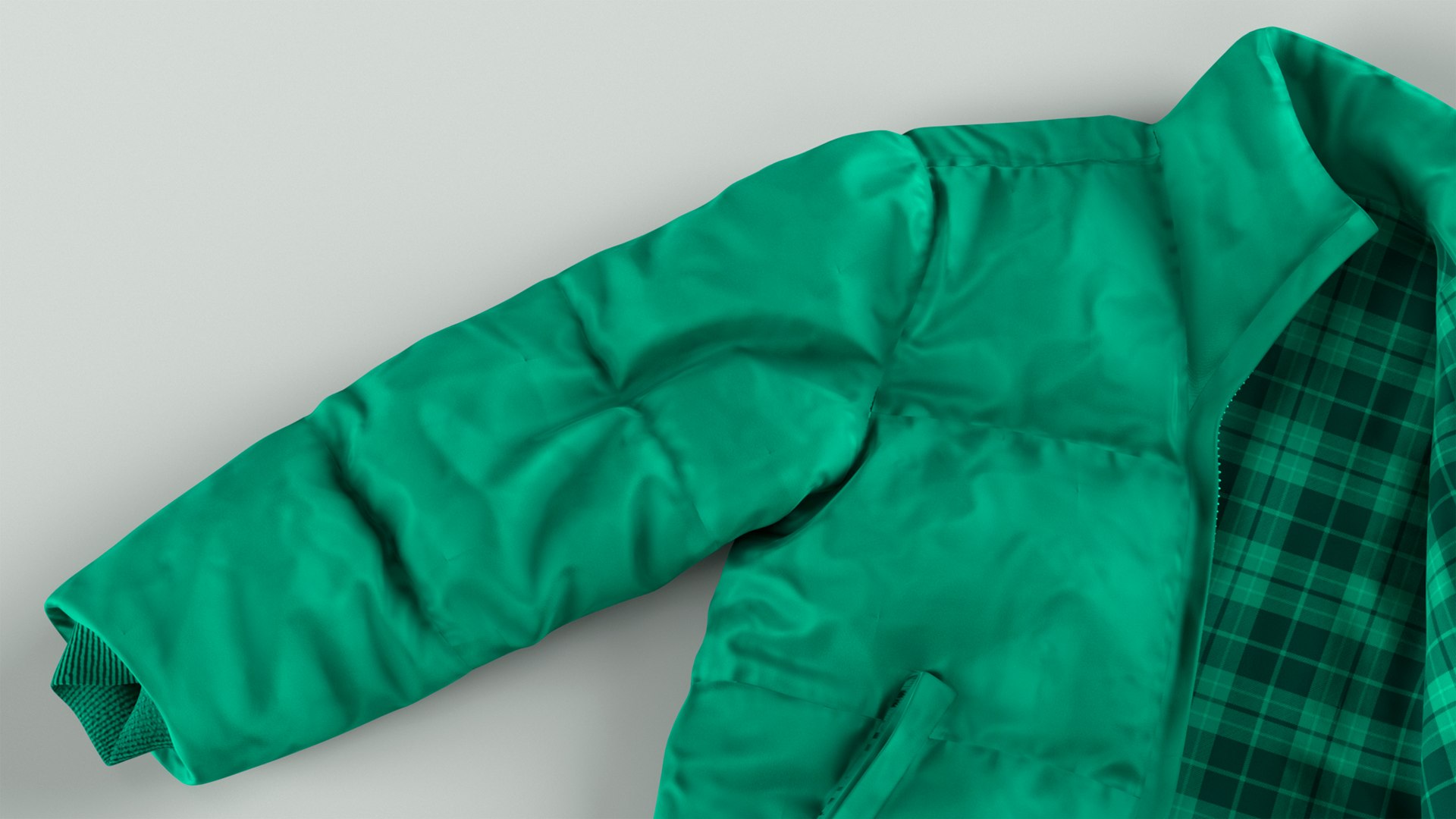 3D Green Mens Down Jacket Laying - TurboSquid 2239277