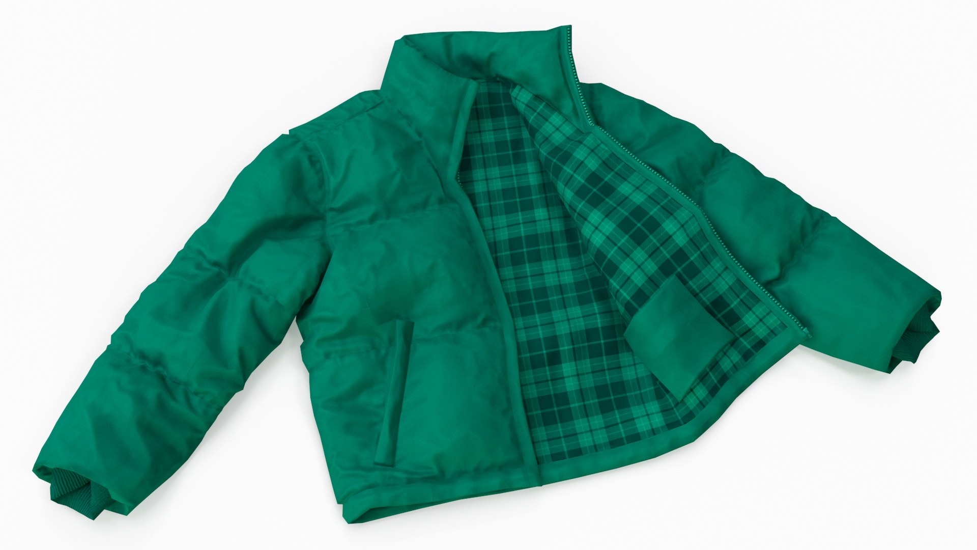 3D Green Mens Down Jacket Laying - TurboSquid 2239277