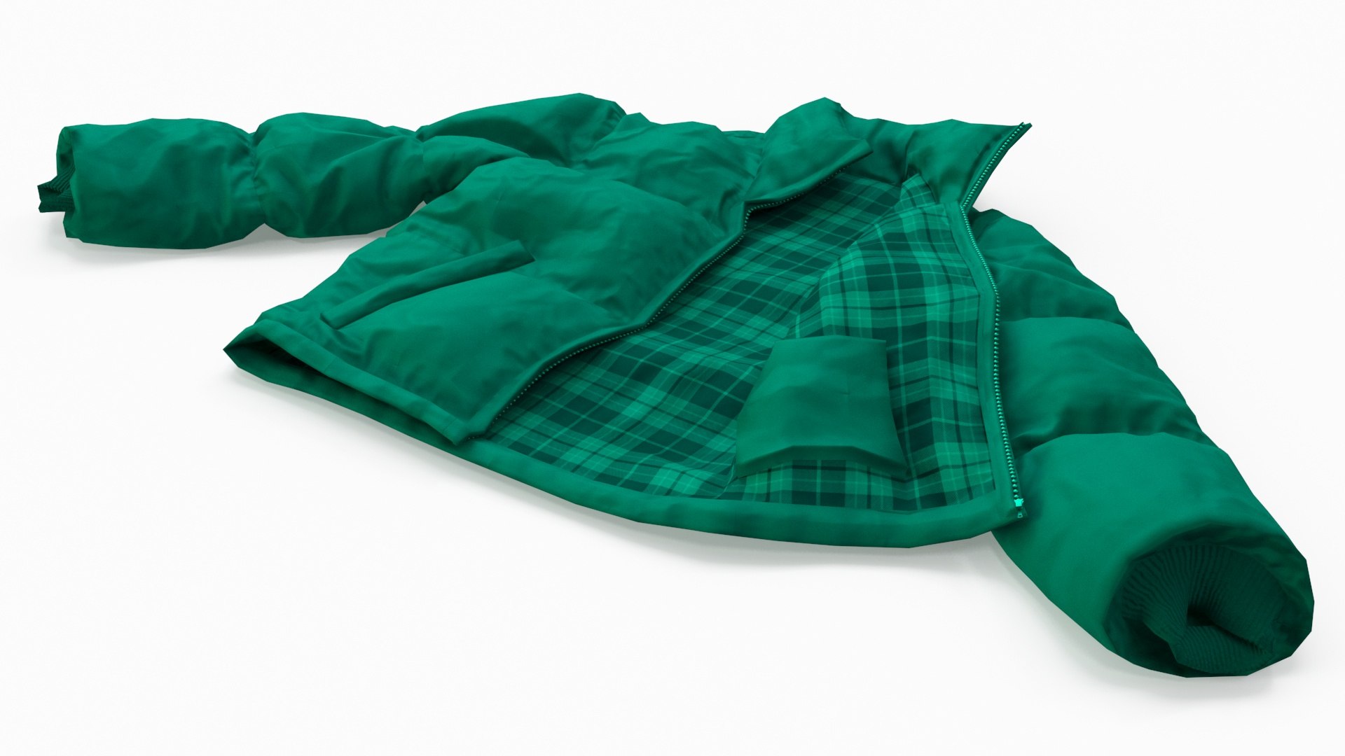 3D Green Mens Down Jacket Laying - TurboSquid 2239277