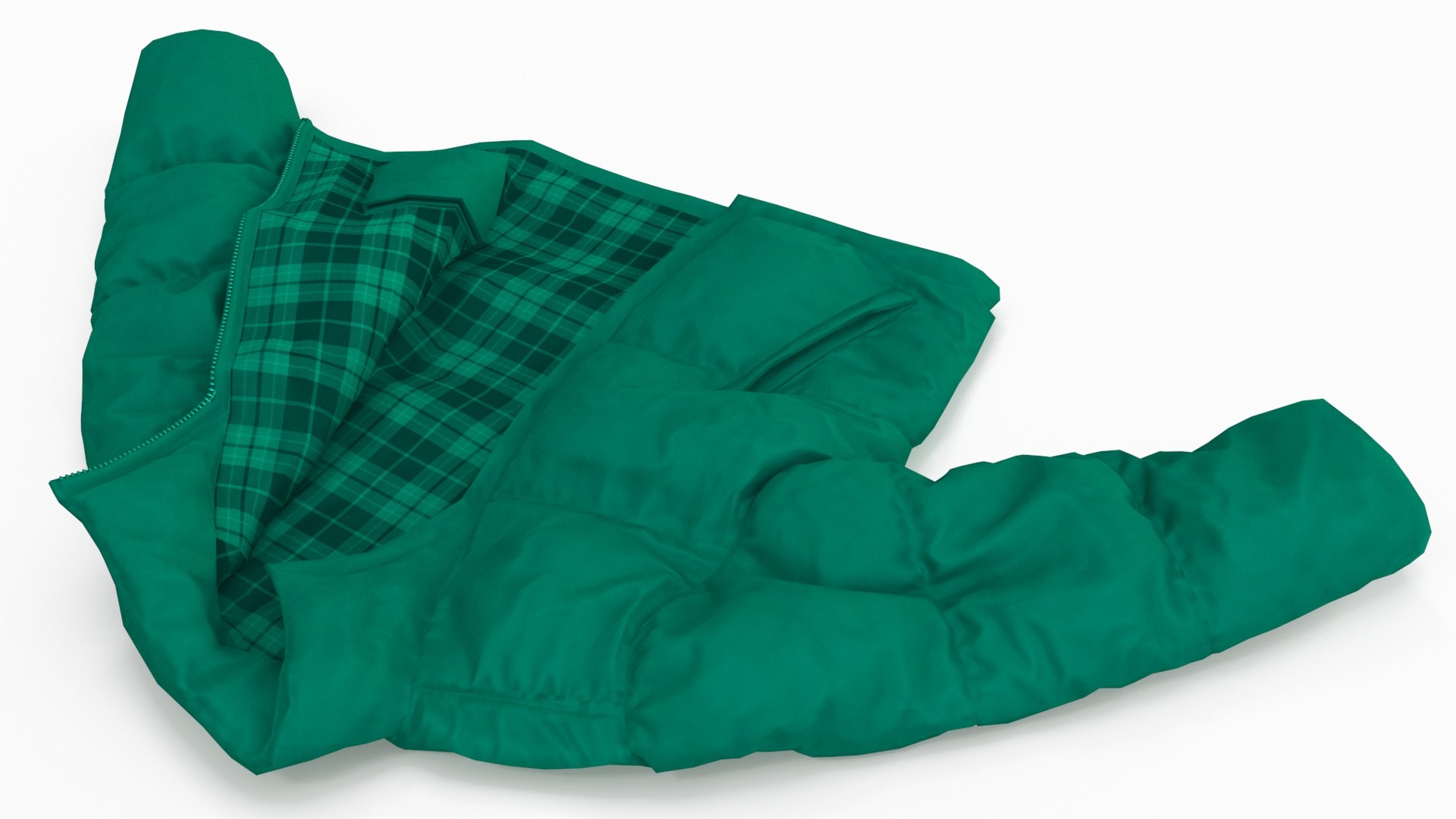 3D Green Mens Down Jacket Laying - TurboSquid 2239277