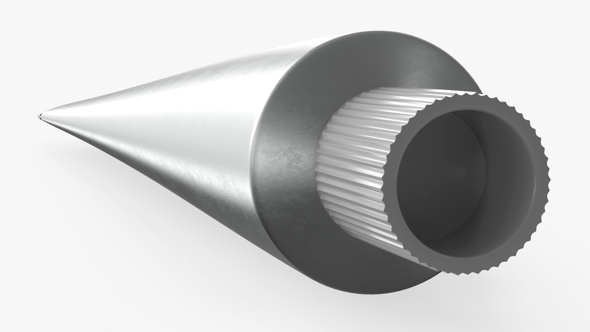 3D Model Pharmaceutical Tube With Sealed End And Cap Silver ...