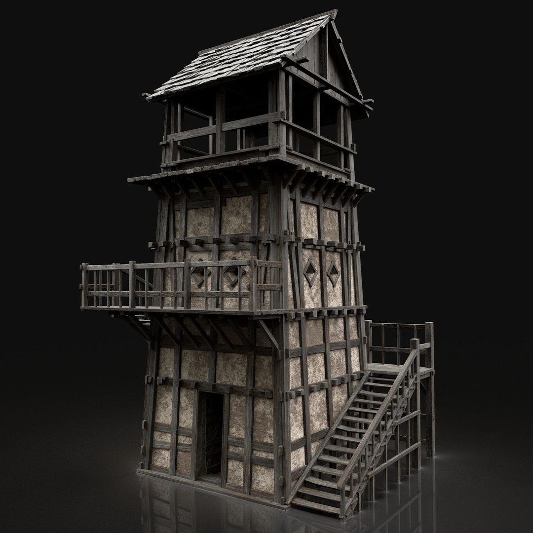 3D Tower Watchtower - TurboSquid 1688595