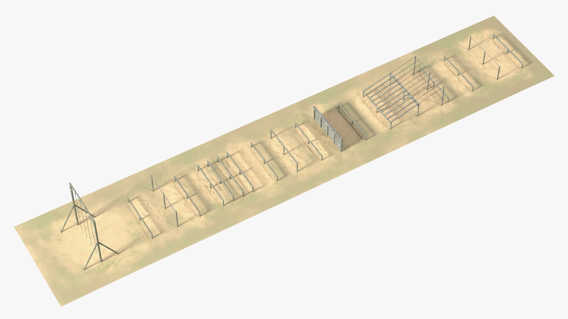 3D Military Training Obstacles Course Worn - TurboSquid 2235616