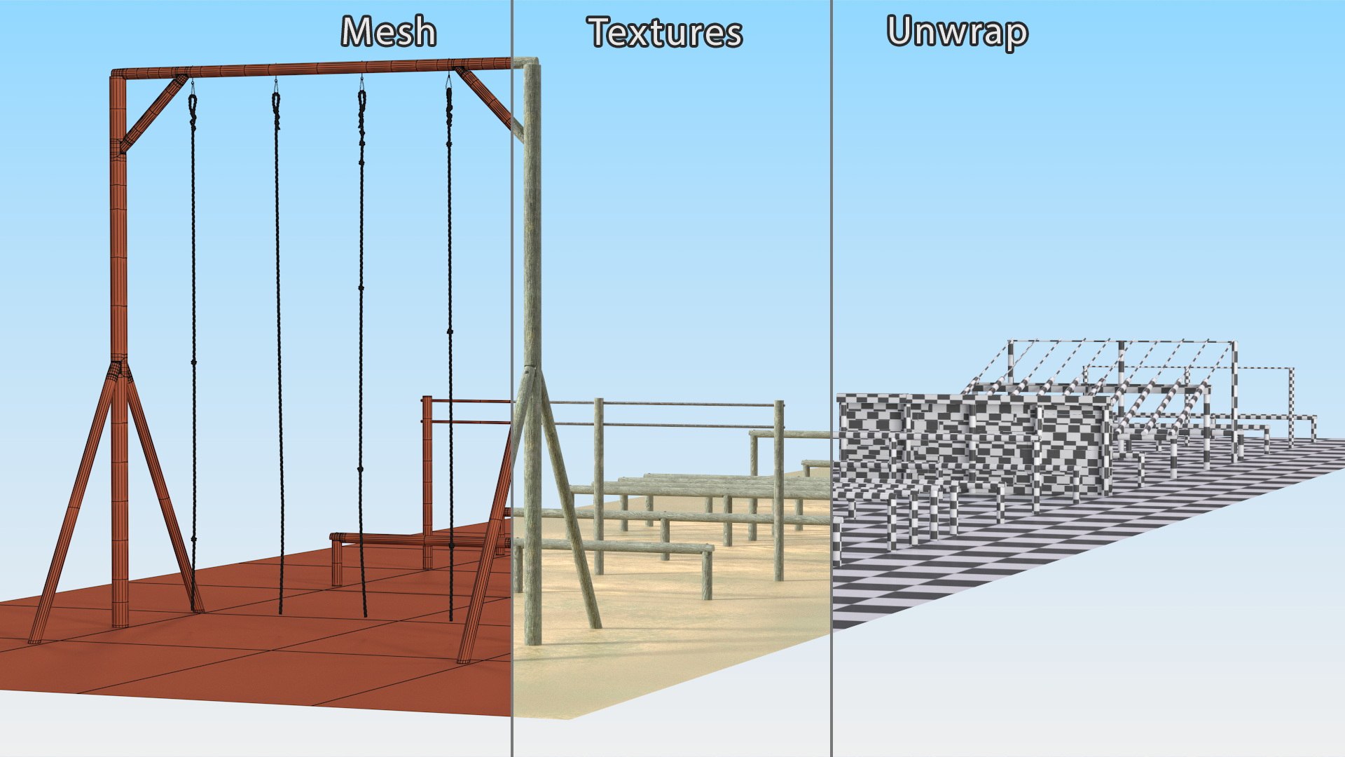 3D Military Training Obstacles Course Worn - TurboSquid 2235616