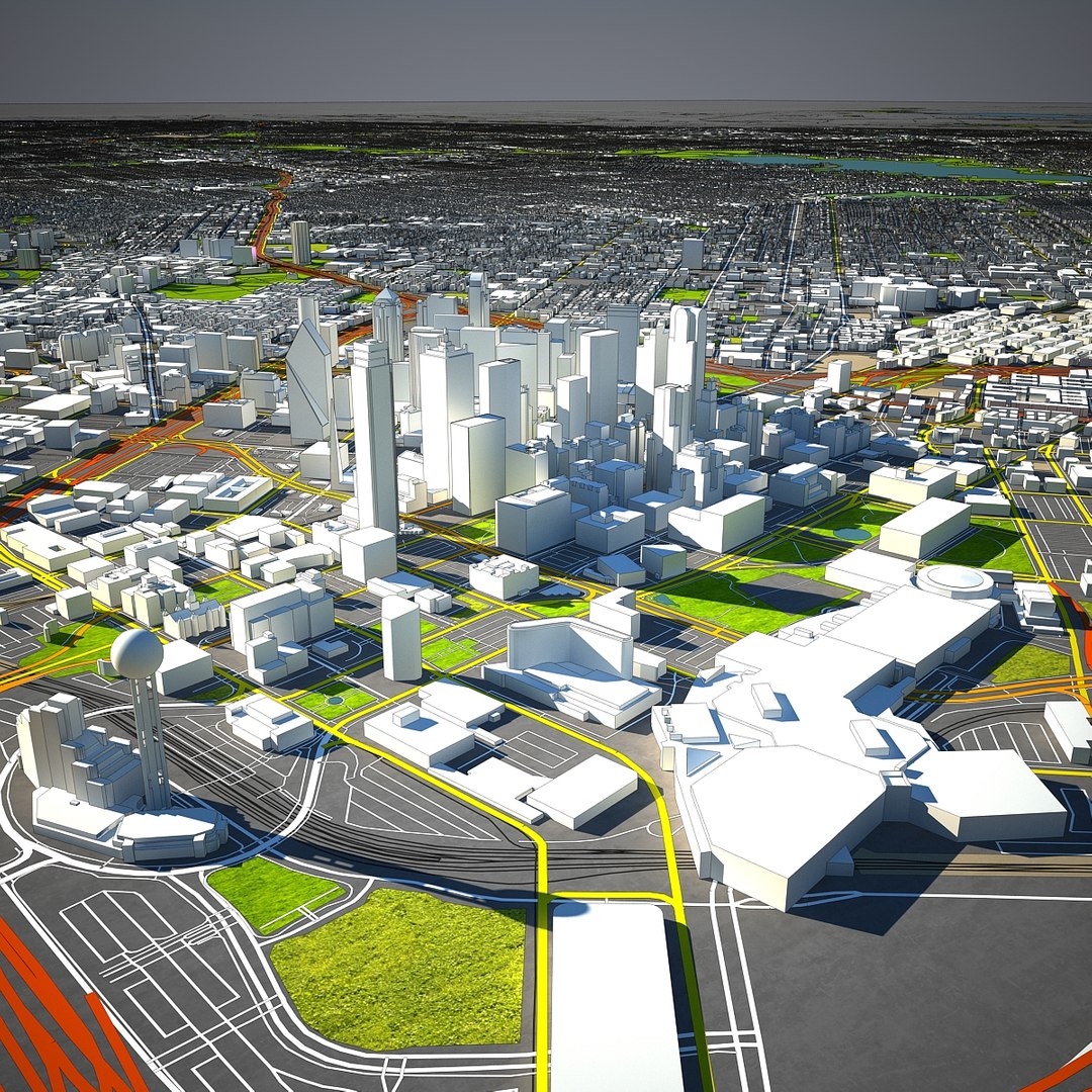 Dallas Skyline Complete 3D Model - TurboSquid 1475411