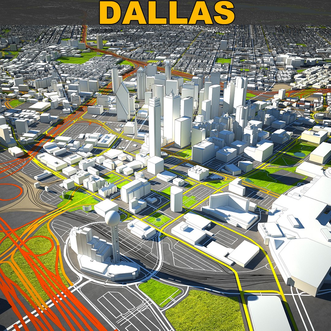 Dallas skyline complete 3D model - TurboSquid 1475411