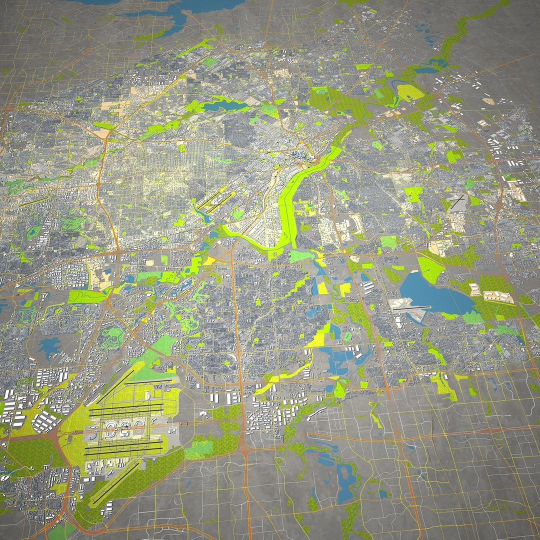 Dallas Skyline Complete 3D Model - TurboSquid 1475411